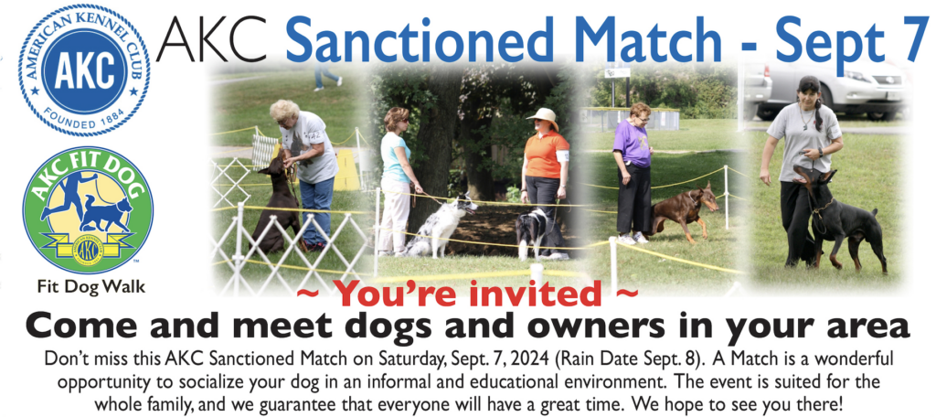 Sept. 7, 2024 MBDPC Match - Metropolitan Baltimore Doberman Pinscher Club